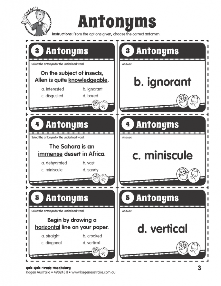 Quiz Quiz Trade Vocabulary - Kagan Australia