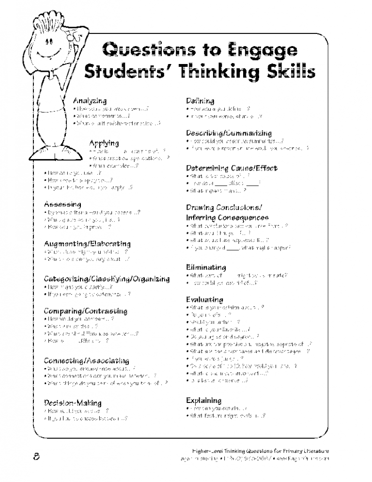 Primary Literature Higher Level Thinking Questions - Kagan Australia