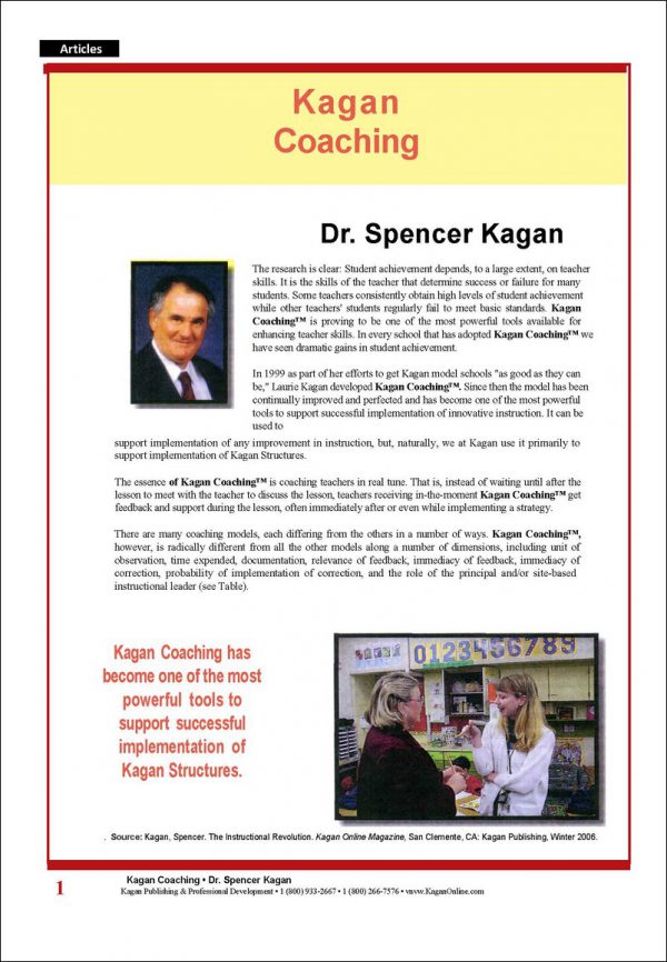 Articles by Dr. Kagan - Kagan Australia