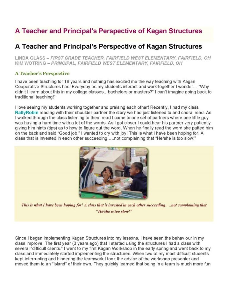 Leading Implementation of Cooperative Learning - Kagan Australia
