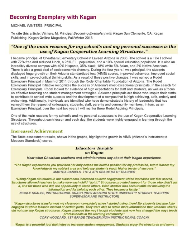 Leading Implementation of Cooperative Learning - Kagan Australia